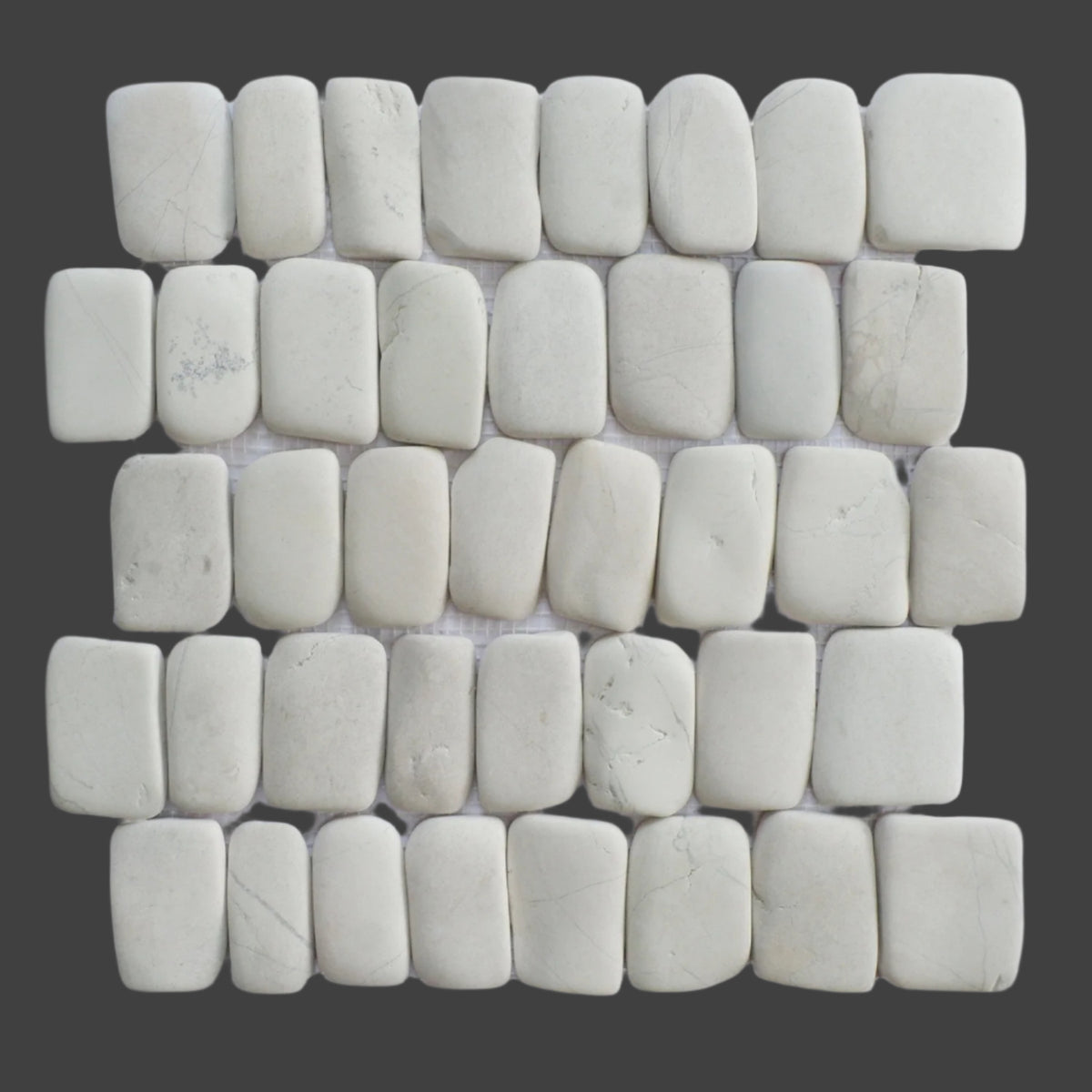 Canine White Pebble - Mosaic Tile Interlocking – Outer Island Pebbles