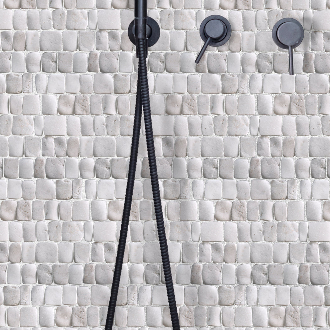 Canine White Pebble - Mosaic Tile Interlocking – Outer Island Pebbles